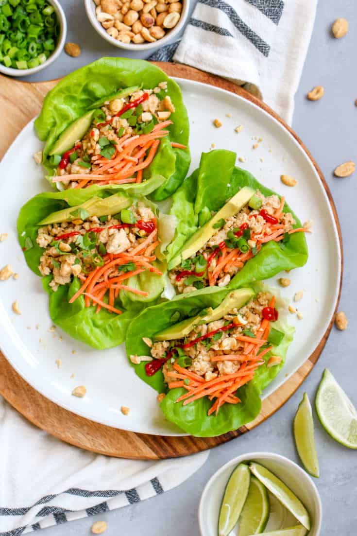 Peanut Ground Turkey Lettuce Wraps - The Culinary Compass