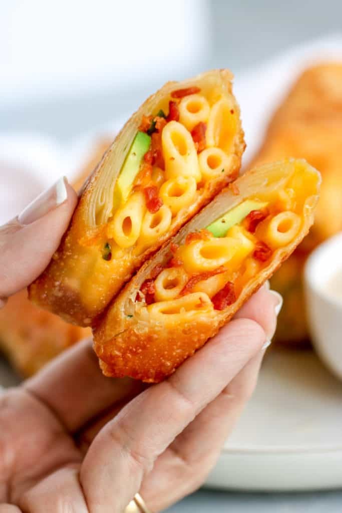 Avocado, Bacon, Mac and Cheese Egg Rolls - The Culinary Compass