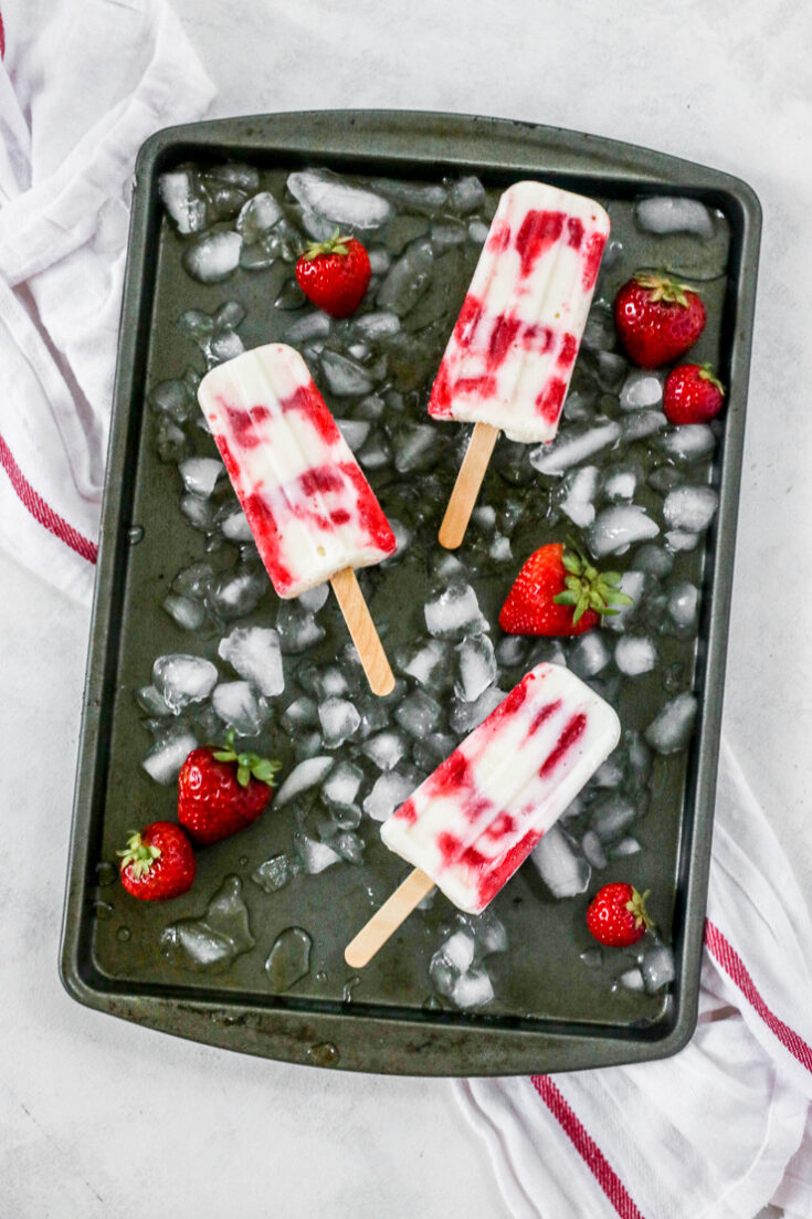 Strawberry Yogurt Popsicles - The Culinary Compass