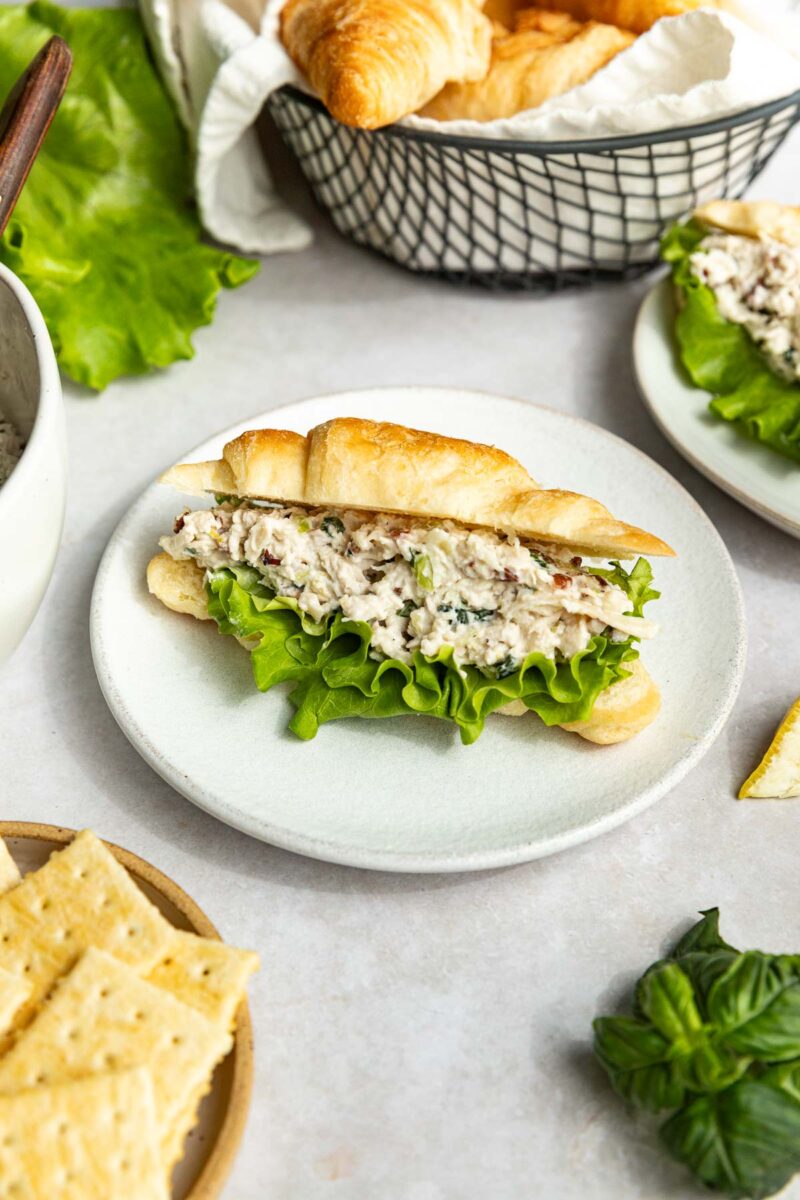 Lemon Basil Chicken Salad with Pecans - The Culinary Compass